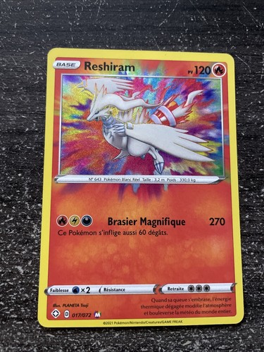 RESHIRAM AMAZING - POKÉMON 017/072 EB04.5 DESTINÉES RADIEUSES NEUF FR ...