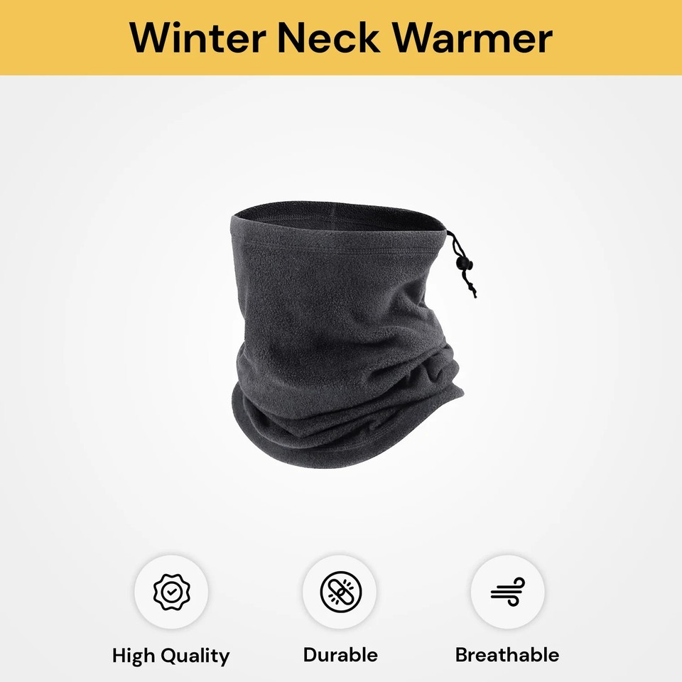 Winter Warm Fleece Snood Scarf Neck Warmer Beanie Hat Ski Balaclava Men ...