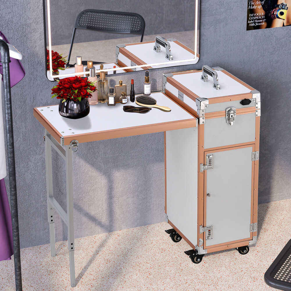 Professional Make Up Beauty Trolley Vanity Case with Station Nail ...