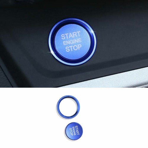 For Audi Q7 2016-2019 Blue Aluminum Engine Start/Stop Button Cover Trim ...