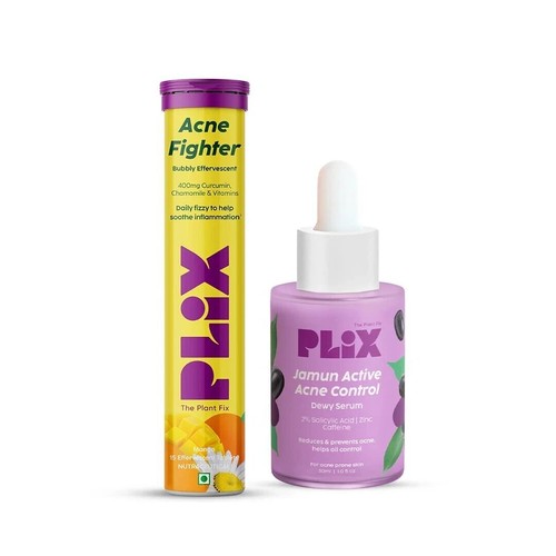 PLIX - Jamun Active Acne Control Dewy Serum 30ml et Acne Fighter 15 tab ...