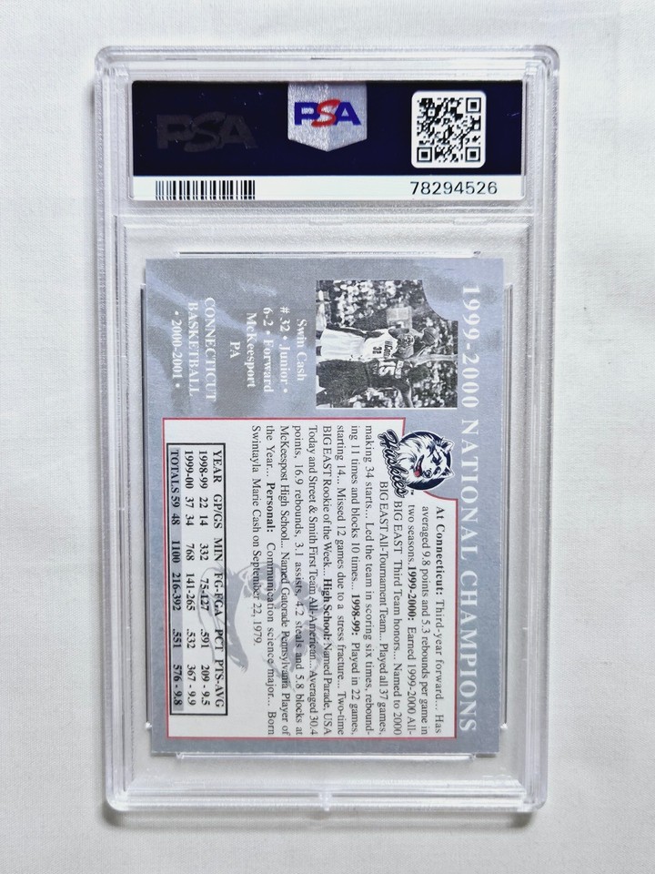 2000 Connecticut Women Swintayla Swin Cash UCONN College Card PSA 9 ...