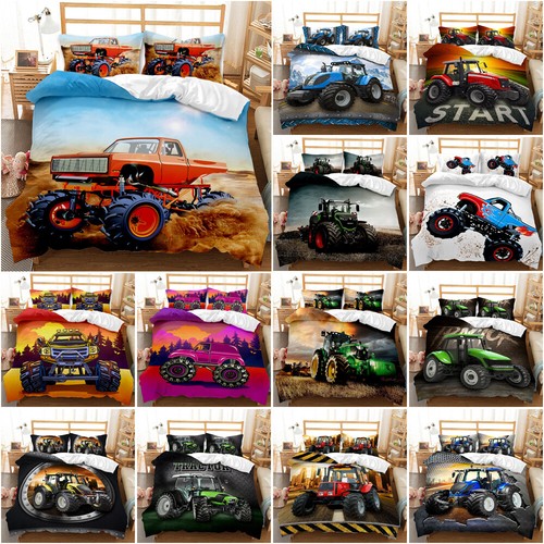 Farm Tractor Duvet Quilt Cover Set Pillowcases Soft Bedding Twin Full ...