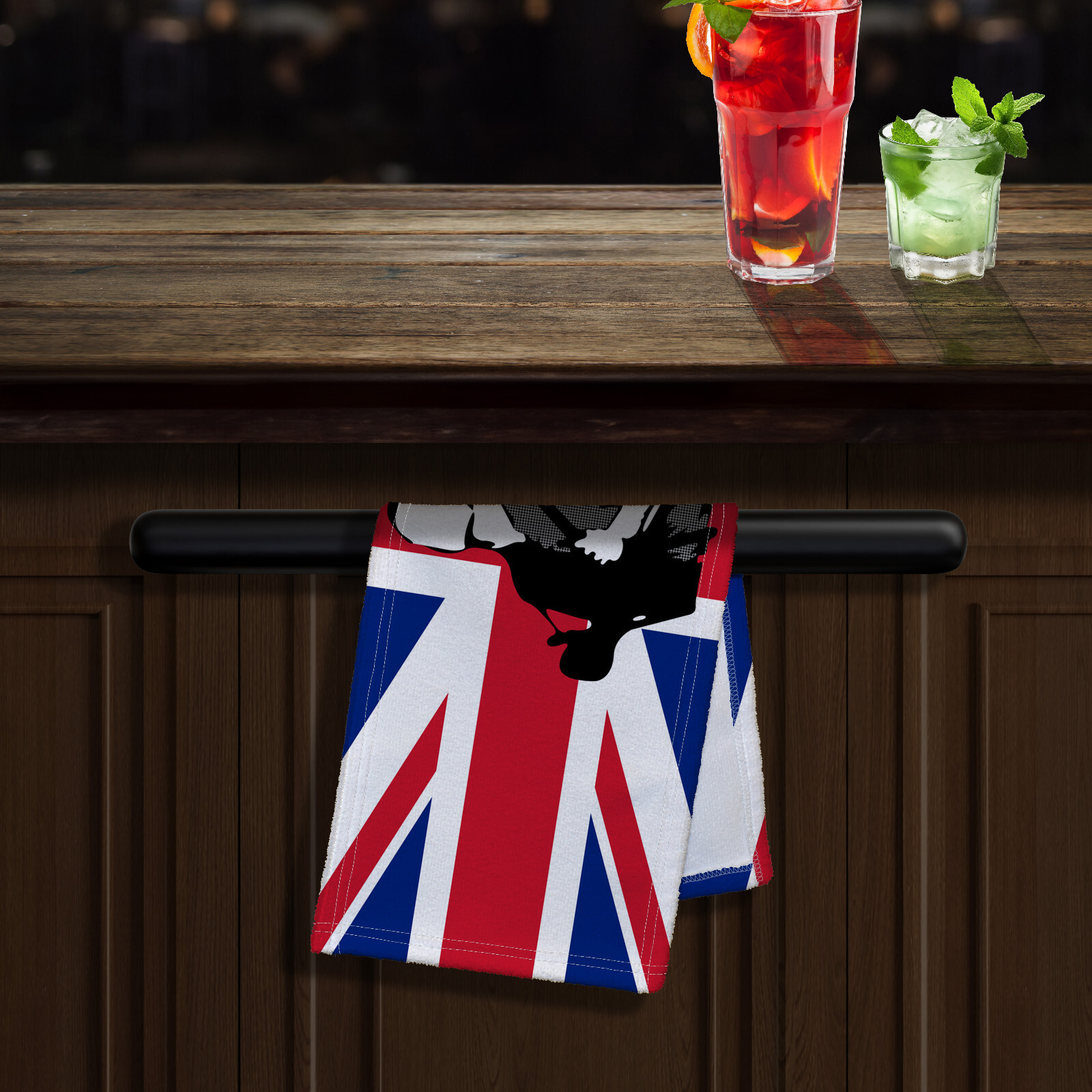 Skinhead Union Jack Design Microfibre Barre Serviette Homme Cave BAR ...