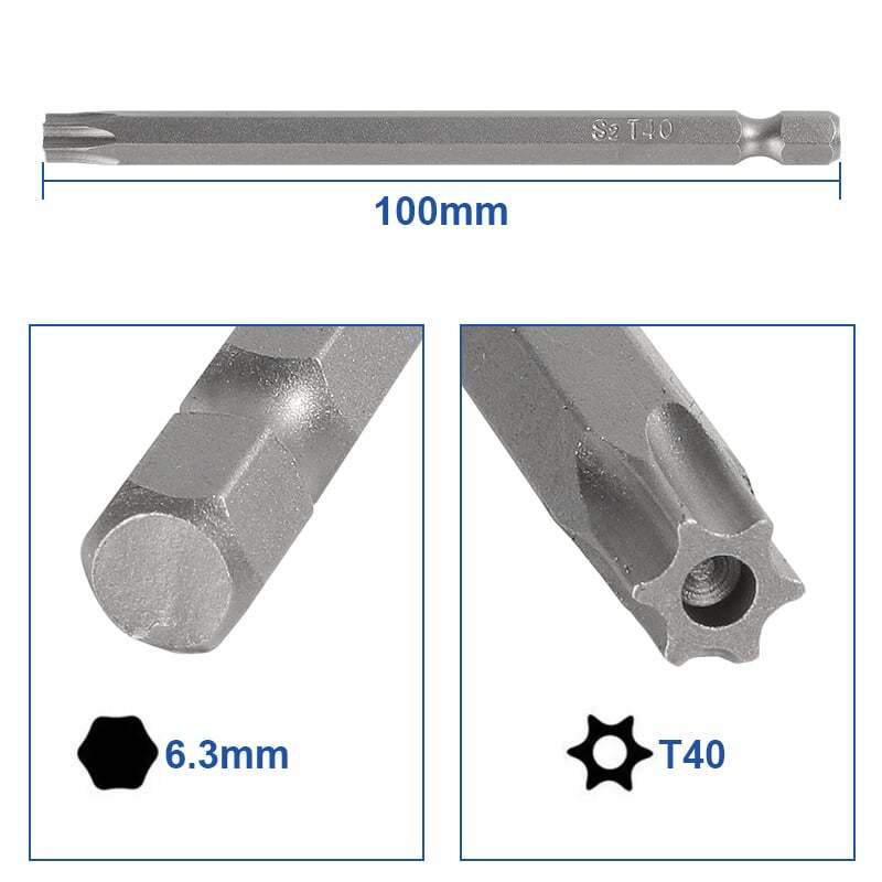 8Pcs 100MM Extra Long Torx Screwdriver Bit Set, Magnetic Torx Head ...