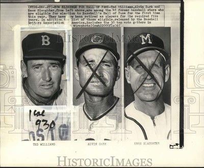 1965 Press Photo Famous Baseball Stars Ted Williams, Alvin Dark, Enos ...