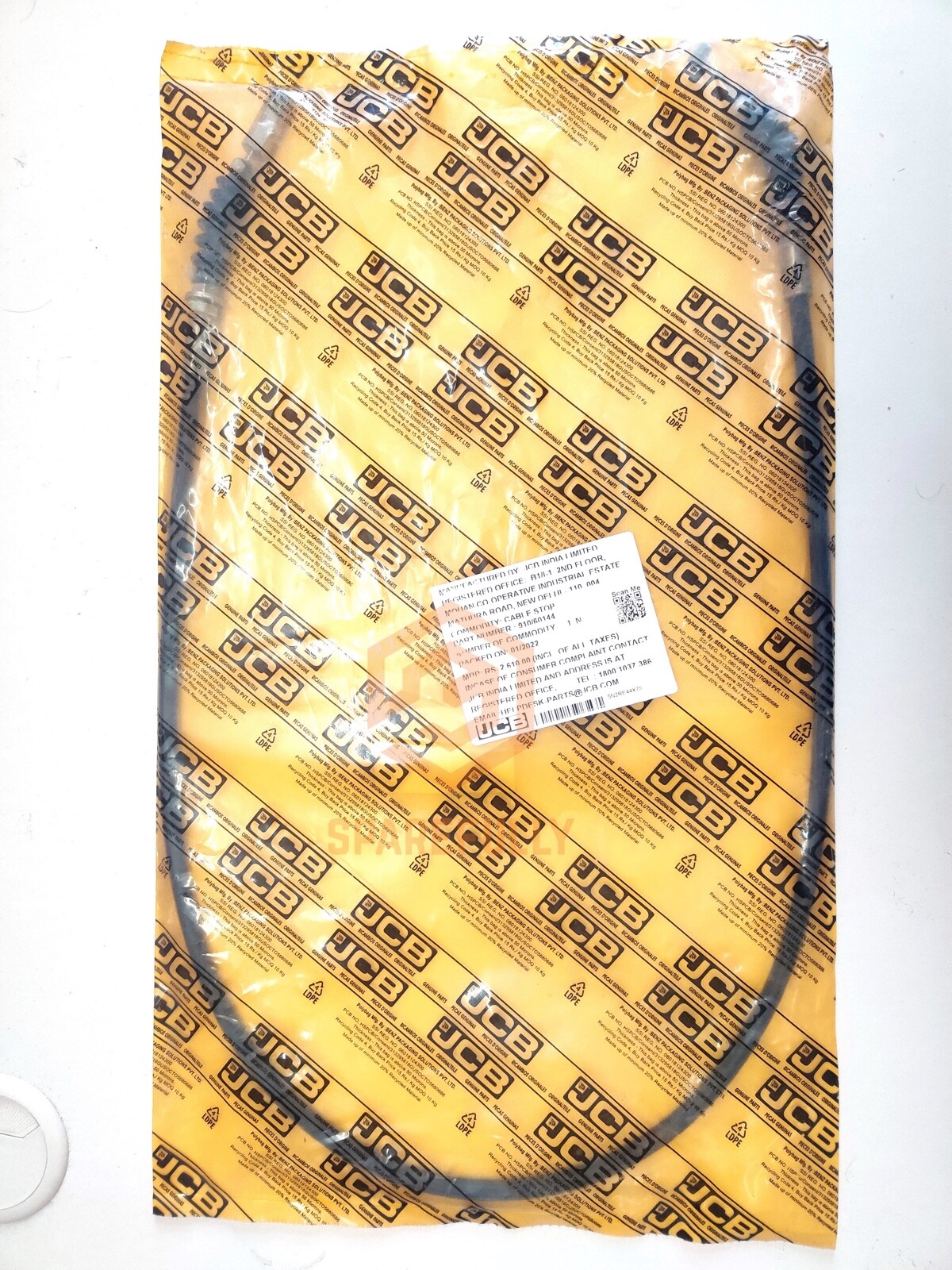 GENUINE JCB ENGINE STOP CABLE FOR JS130 160 JS180 JS200 (Part No. 910/ ...