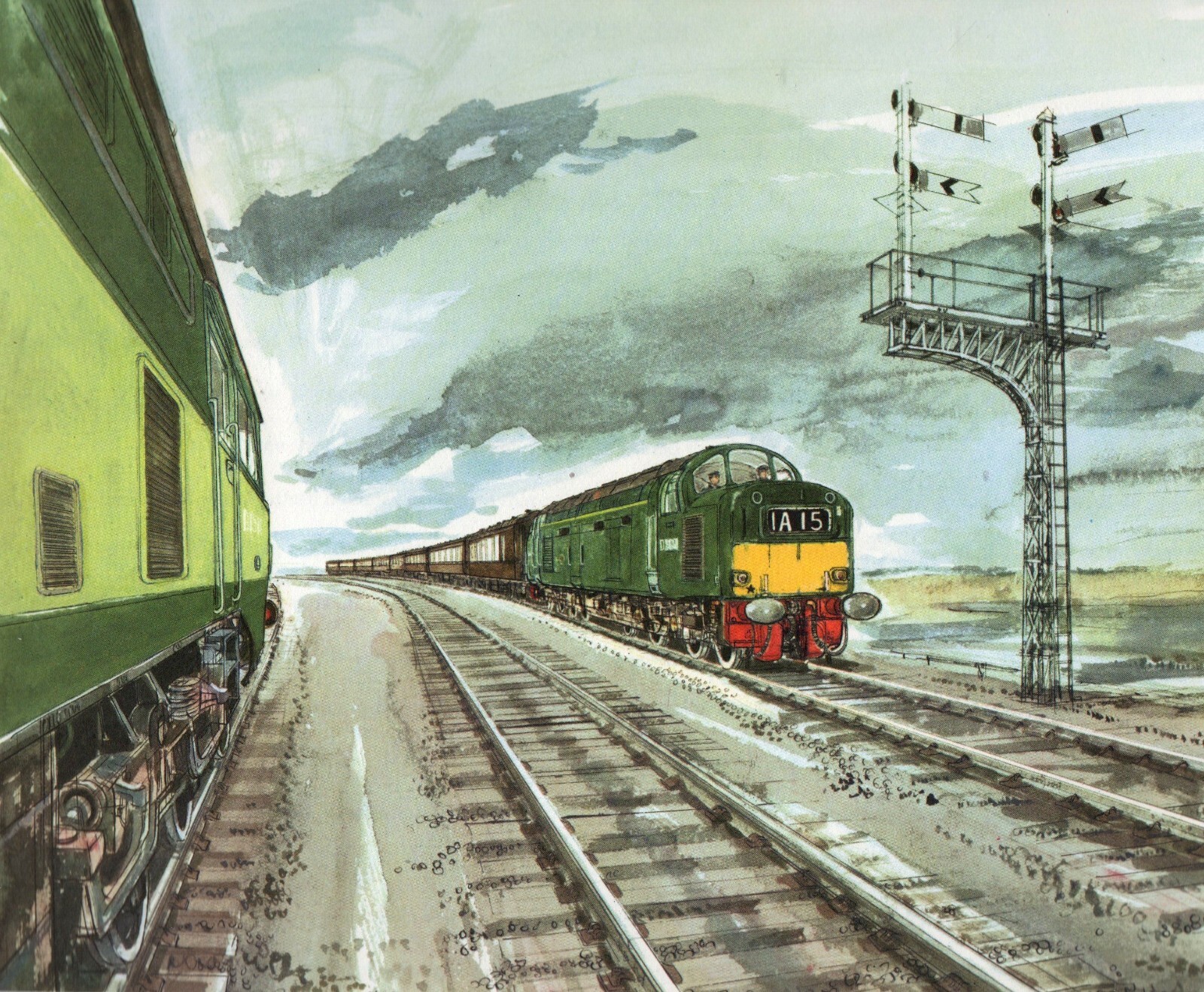 TRAINS & RAILWAYS TEES-TYNE DIESEL PULLMAN EXPRESS 1960s FINE MOUNTED ...