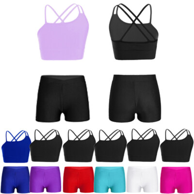 Kids Girls Outfits Crop Top Suit Sleeveless Set Swimming Tracksuits ...