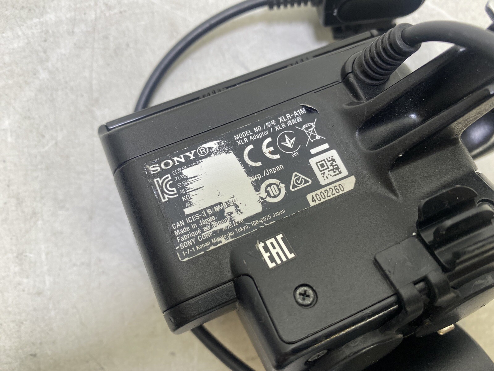 Sony XLR Adapter Kit - XLR-A1M with Sony ECM-NV1 Electret Condenser XLR ...