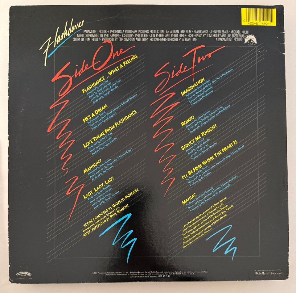 FLASHDANCE (SOUNDTRACK) - VINYL LP BLACK 1983 POLYGRAM - VG+ - A7 ...