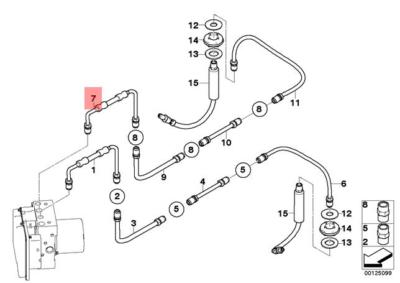 Genuine BMW E60 E61 E63 E64 Convertible Rear Brake Pipeline OEM ...