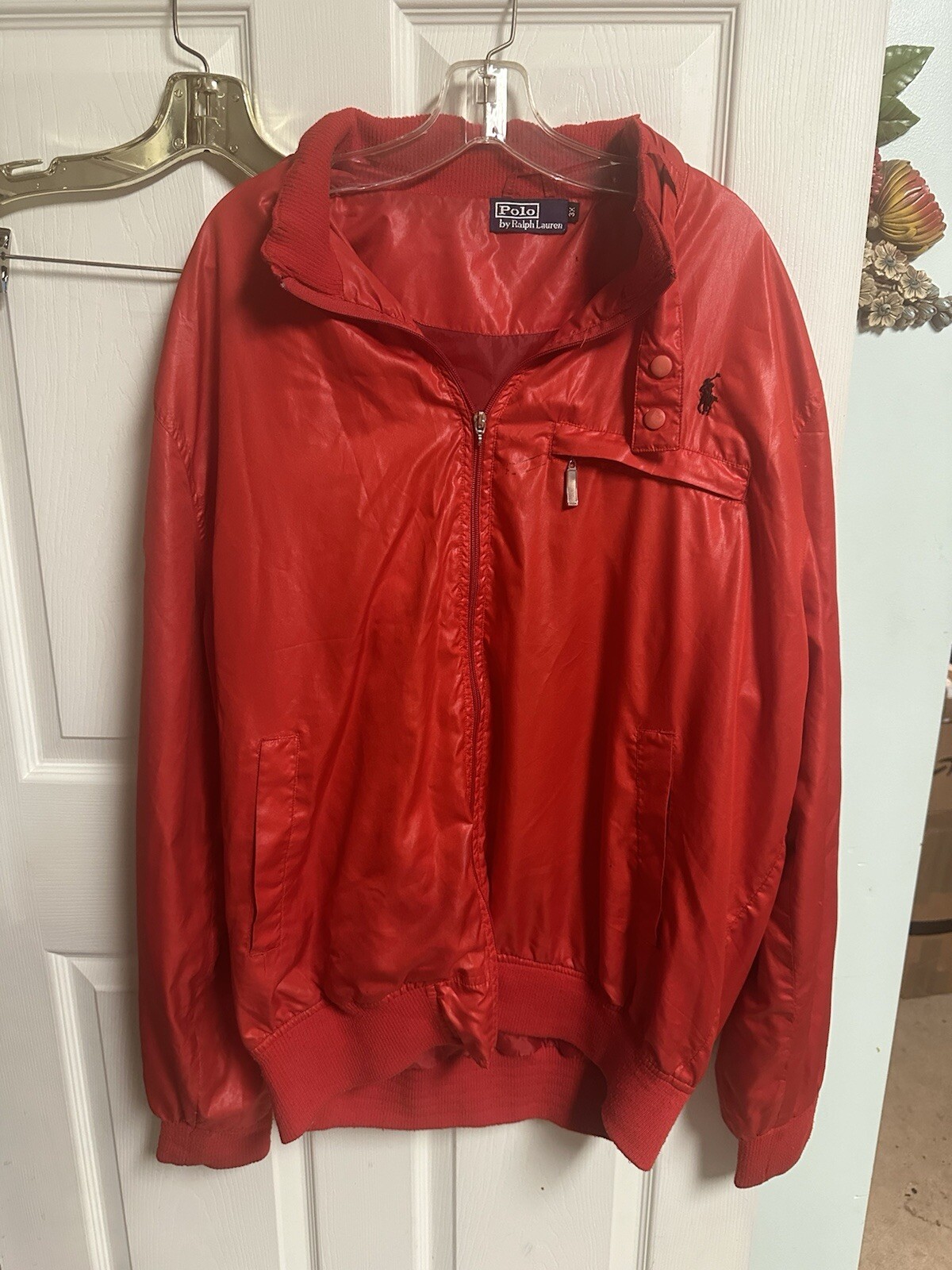 Vintage Polo 80’s 90’s Red Nylon Racing Jacket Windbr… - Gem