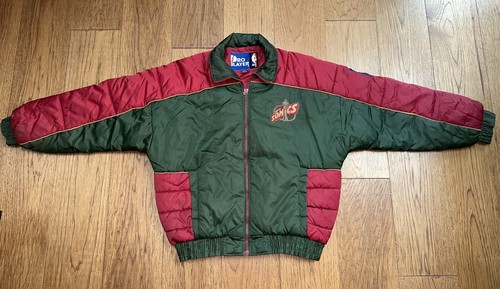 Vintage 90s Pro Player Seattle Super Sonics NBA Jacket Bomber Puffer SZ ...