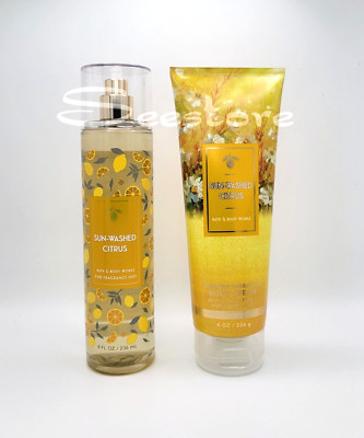 Bath & Body Works Sun-Washed Citrus Body Mist & Body Cream 8 fl oz New ...