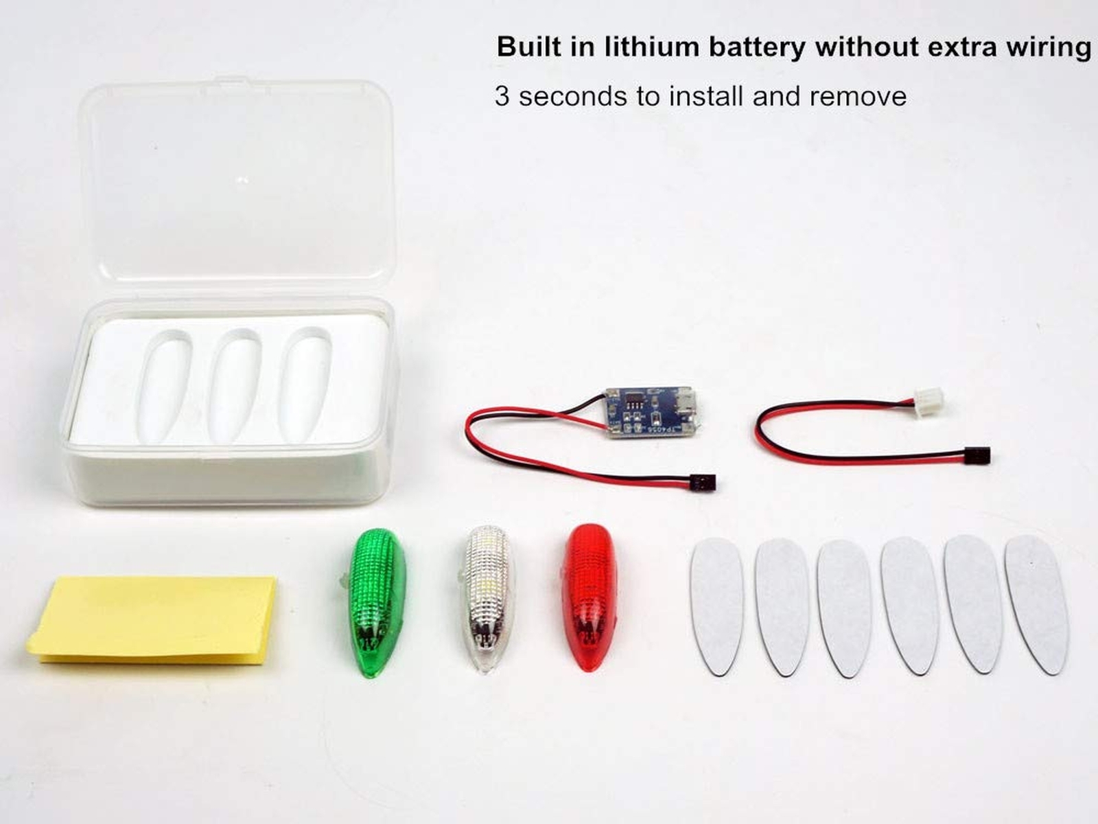 3PCS/Set LED Light Kit for RC Plane Jet Airplane Aircraft Fix Wing ...