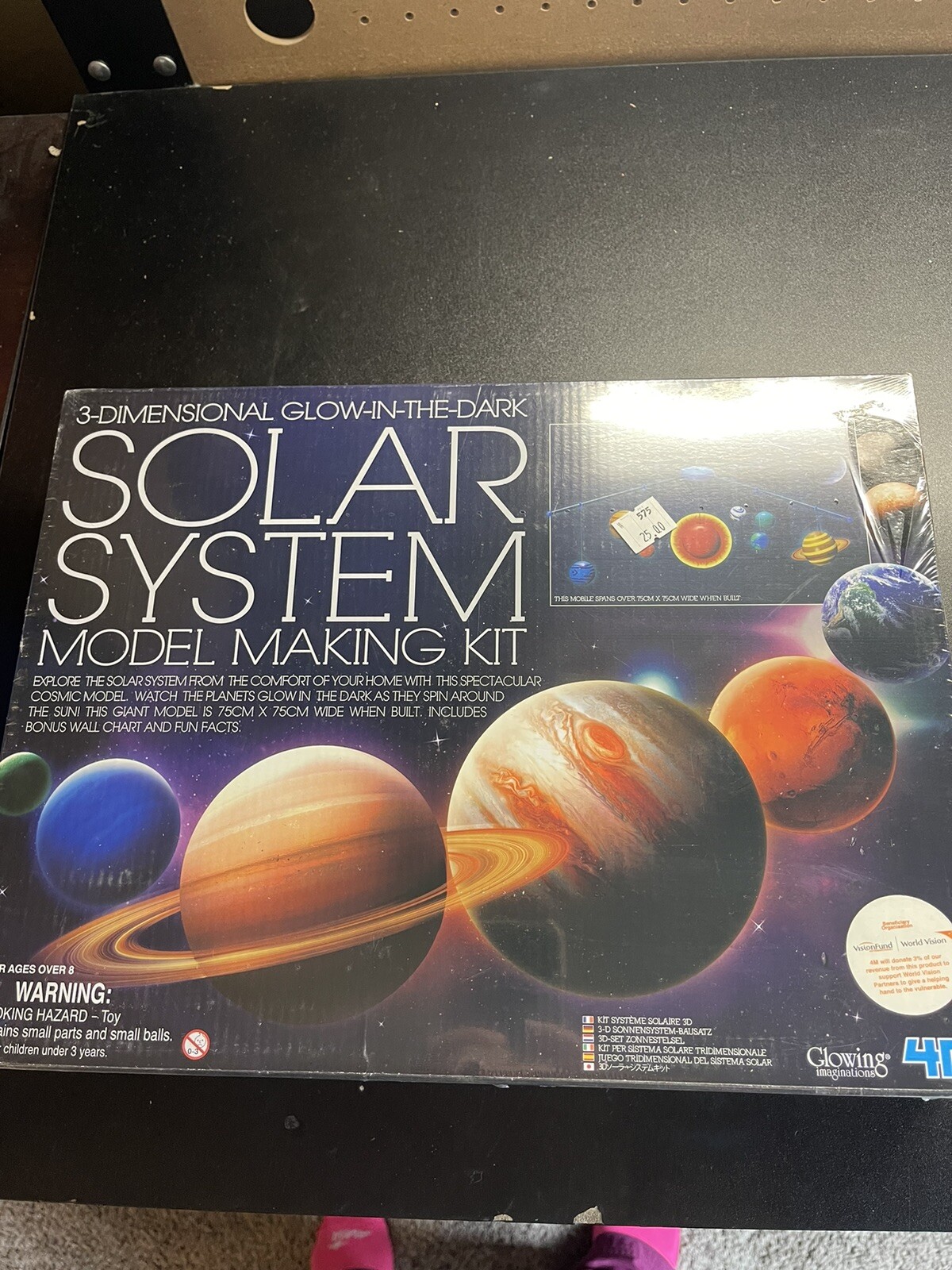 3D Glow-in-the-Dark Solar System Model Making Kit 4M-Sealed & Brand New ...