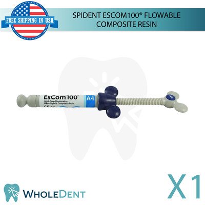 Dental EsCom100® Flowable Composite Resin 4g Syr!nge Light Cure Nano ...