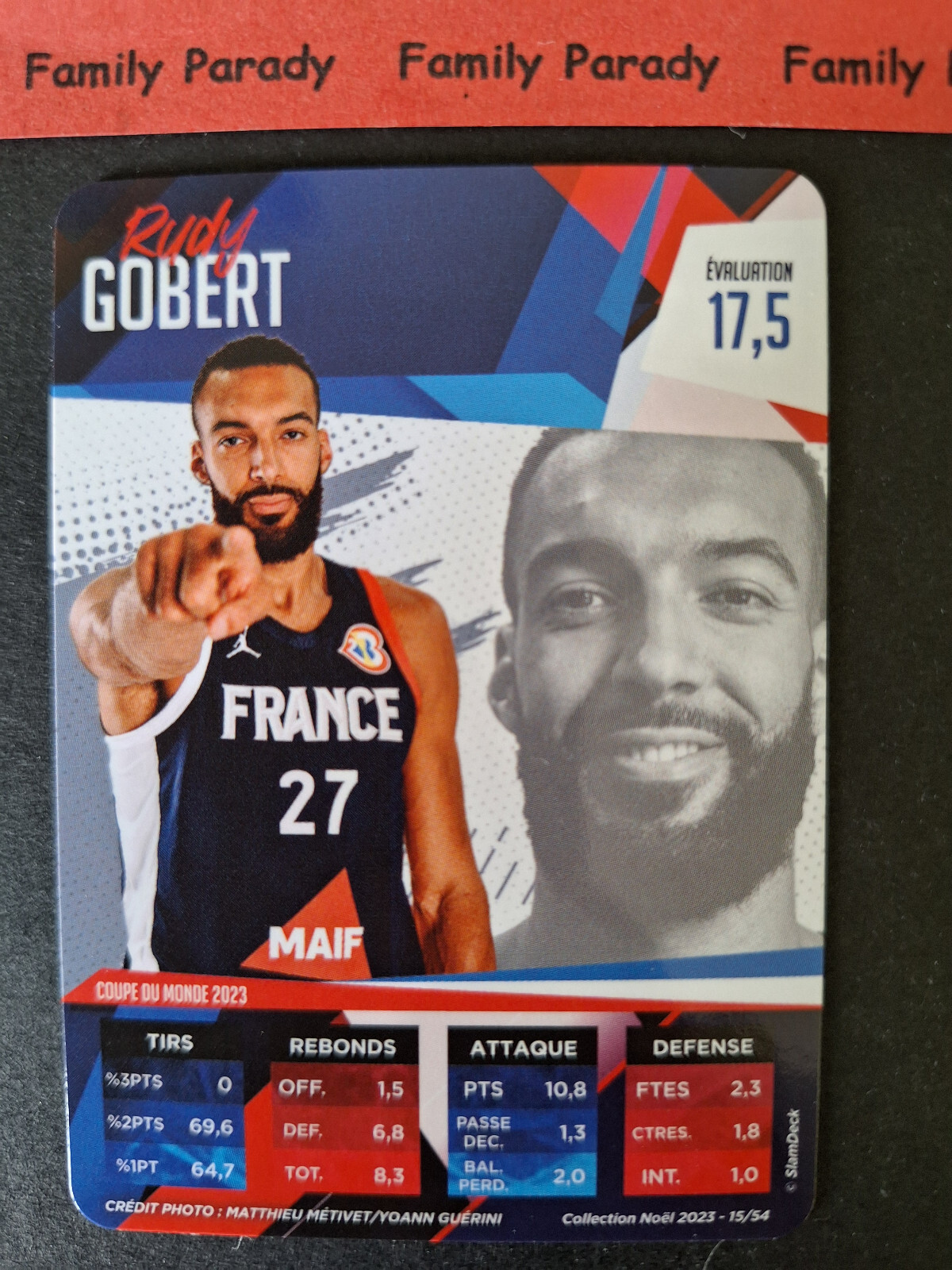 Rudy Gobert #27 Card Slam Deck Limited Edition Noel 2023 Basket France ...