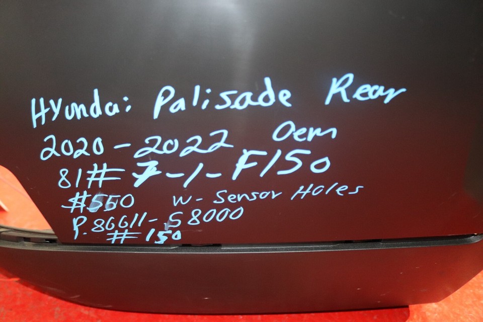2020 2022 HYUNDAI PALISADE REAR BUMPER COVER OEM WITH SENSOR HOLES | eBay