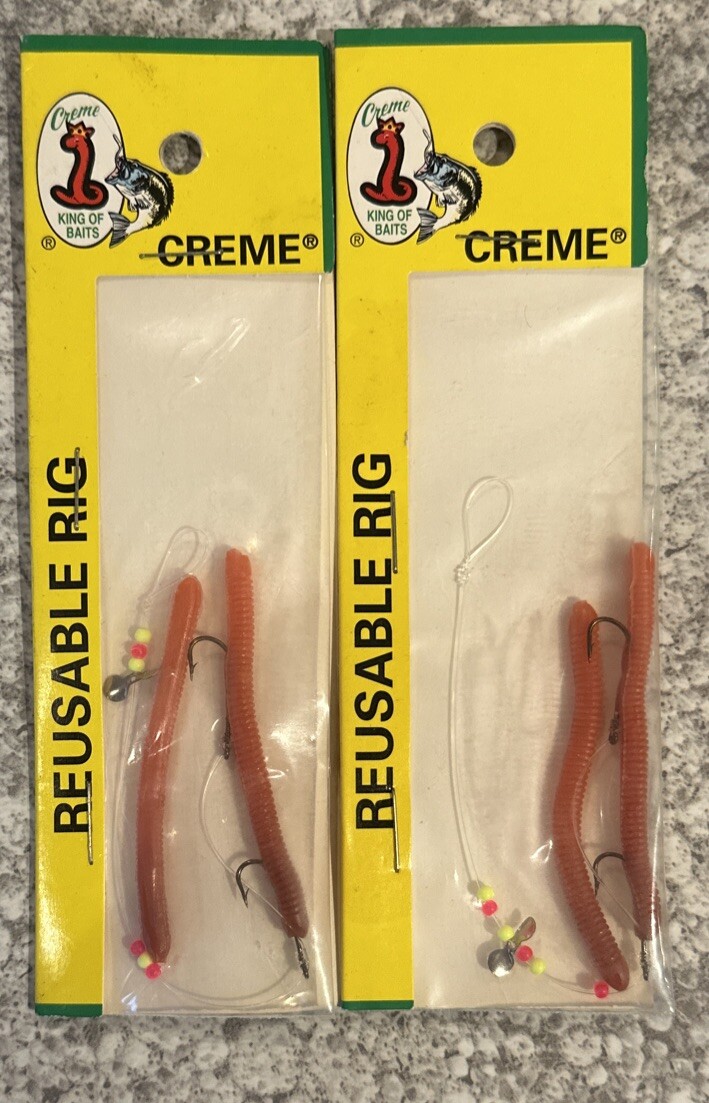 2 Packs Crème Worm Spinner Rig 2.25” Natural | eBay