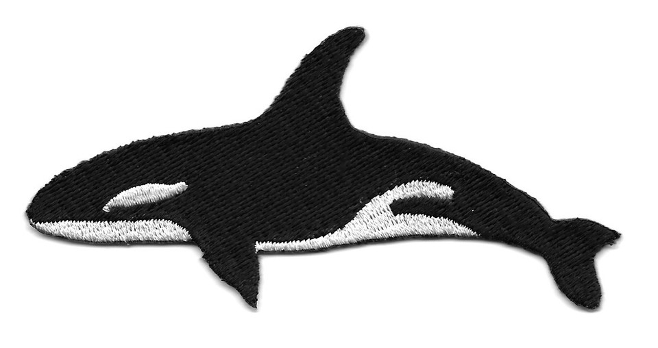 Whale - Orca - Aquatic - Ocean - Embroidered Iron On Patch - Left - 4"W ...