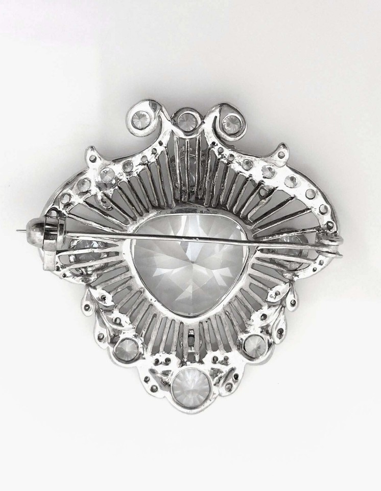 Queen Elizabeth Edwardian Style Stud Brooch 925 Fine Silver Vintage ...