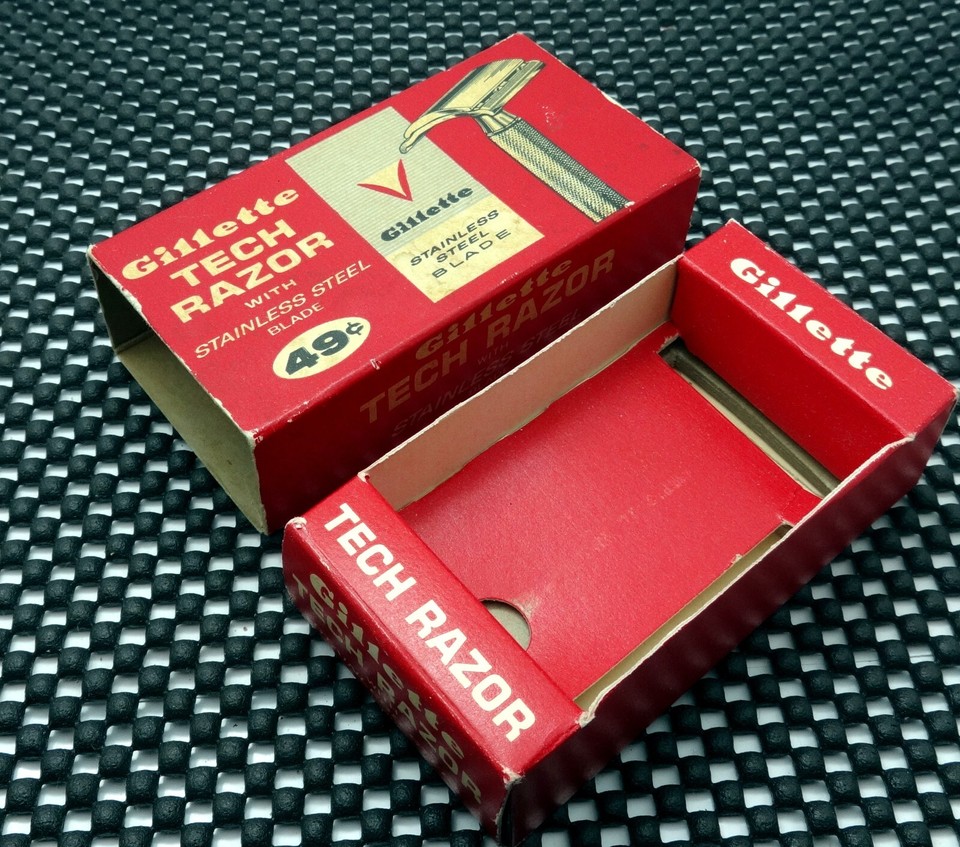 Vintage Gillette Tech Ball End Safety Razor CASE ONLY NO RAZOR | eBay