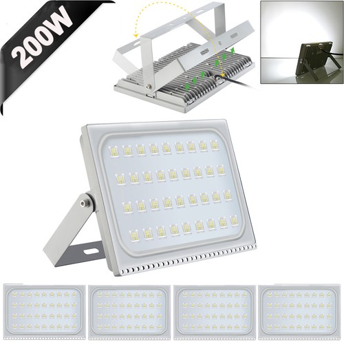 5X 200W Slim Super Power LED Flood Light Cool White Indoor Outdoor ...