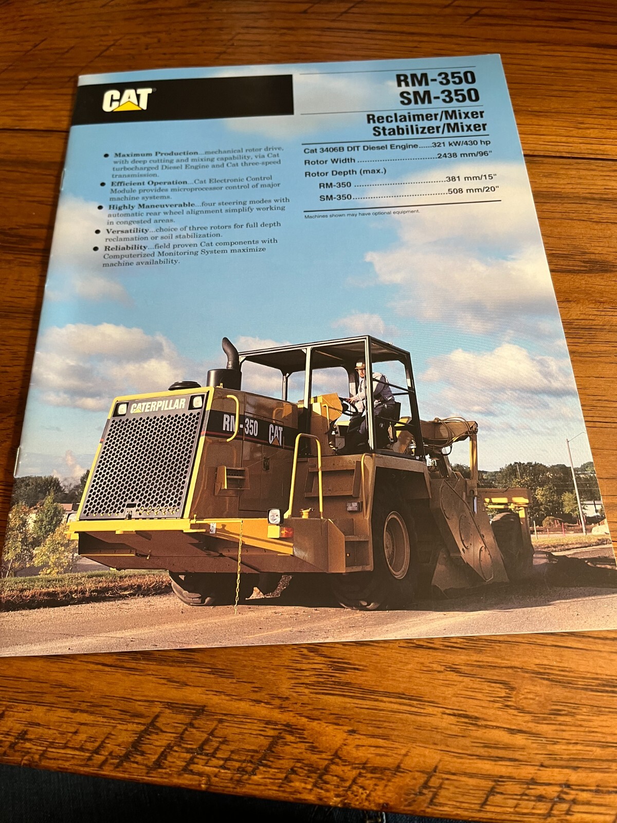 Caterpillar CAT RM-350 SM-350 Reclaimer Mixer Stabilizer Mixer Brochure ...