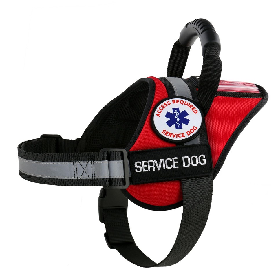 Service Dog Harness – Reflective ADA Vest w/ No Pull Handle ID Pocket ...