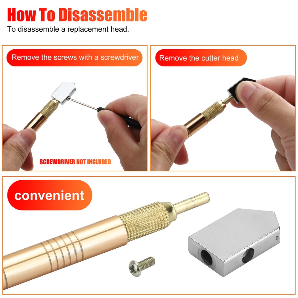 2Pcs Professional Diamond Tip Steel Blade Tiles Glass Cutter Metal ...