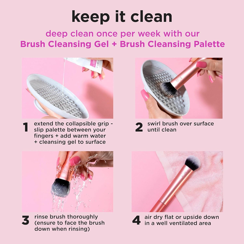 Real Techniques Tapered Cheek Makeup Brush, for Blush, Highlighter ...