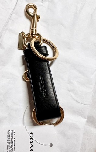 NWT Coach Leather Trigger Snap Bag Charm Black Valet Key Ring Fob | eBay