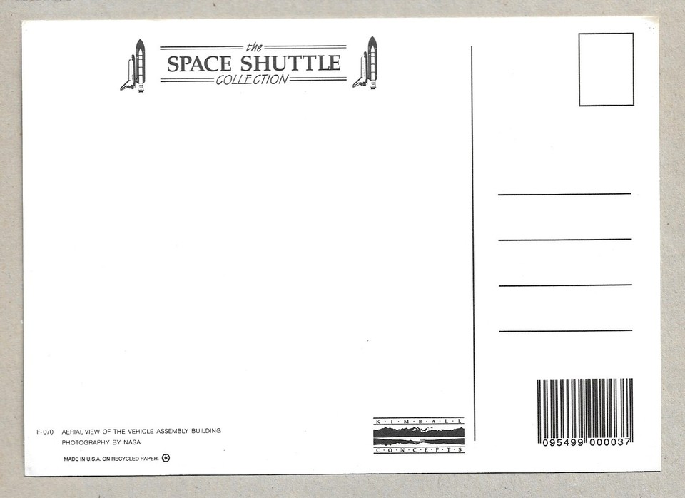 USA V.LARGE POSTCARD NASA -AERIAL VIEW OF THE VEHICLE ASSEMBLY BUILDING ...