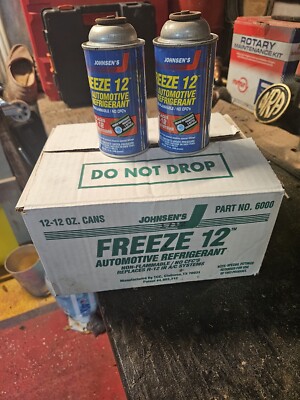 Case of (12) Johnsons Freeze 12 R12 Freon Automotive Refrigerant 12 oz ...