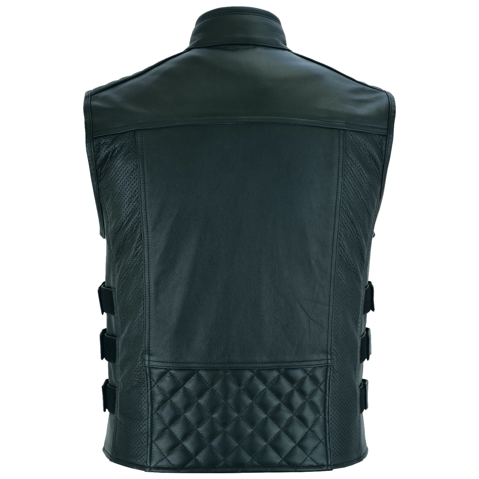 Herren Lederweste Motorrad Leder Weste Biker Kutte Rocker Clubweste Gr ...