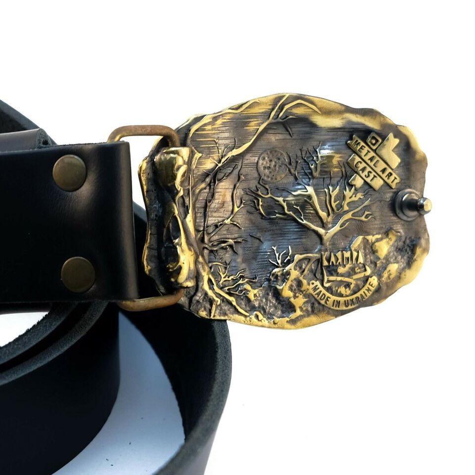 Belt buckle “Raven”, Crow belt buckle, Blackbird buckle; Bird on the ...