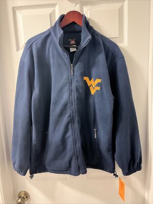West Virginia Cheneral Sports Fleece Jacket Vest Men Size M Medium Gray ...