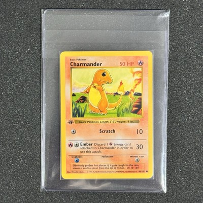 Shadowless 1st Edition Base Charmander #46 Set Black Dot + Thick Stamp ...