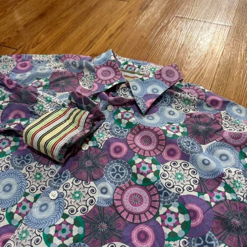 Robert Graham Button Up Shirt Floral Multicolor Preppy Dress Collared ...