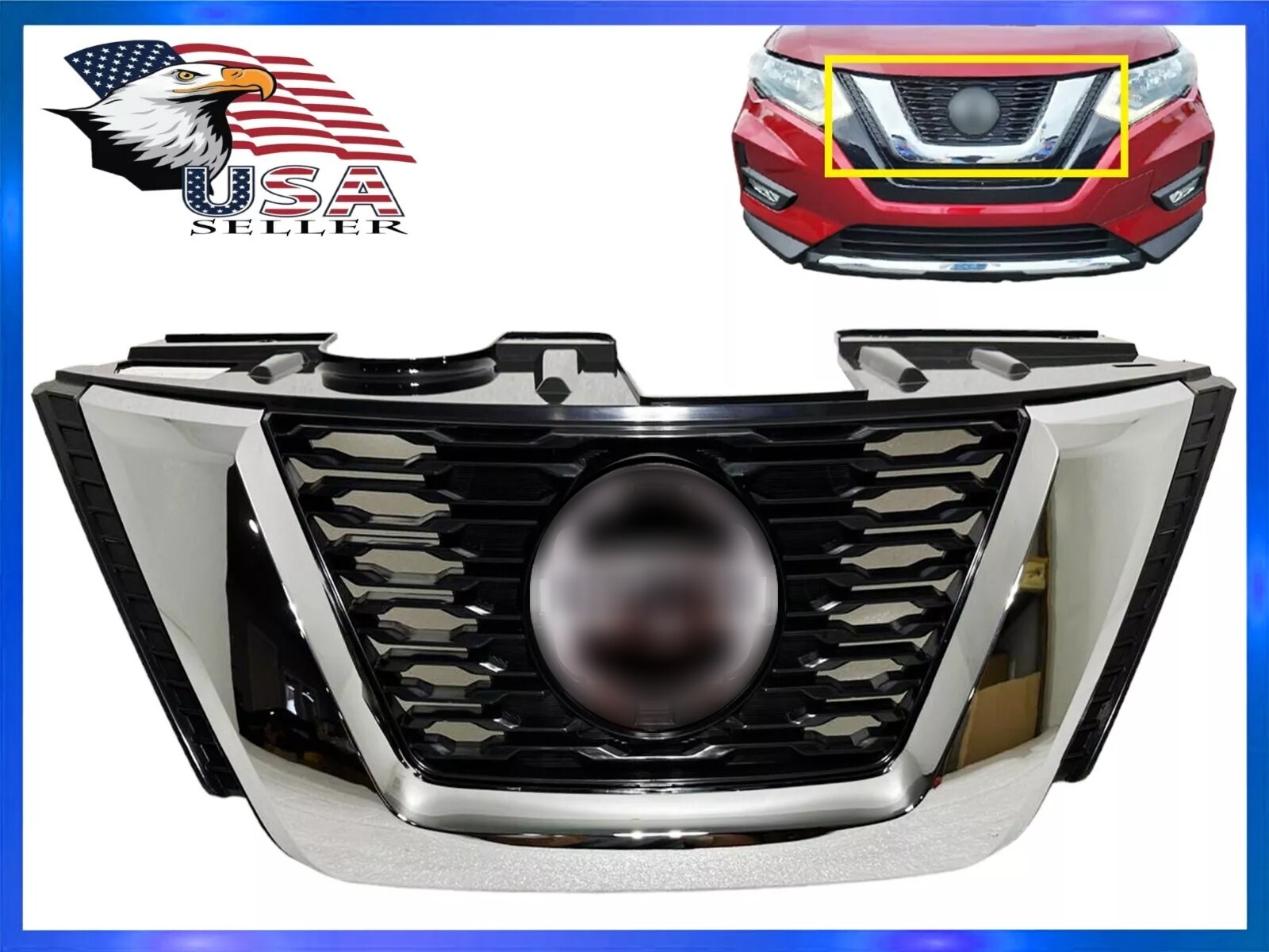 For 2017-2020 Nissan Rogue S SV SL Front Bumper Upper Grille With ...