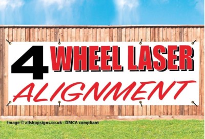 4 WHEEL LASER ALIGNMENT TRACKING CAR GARAGE SIGN BANNER PVC with ...