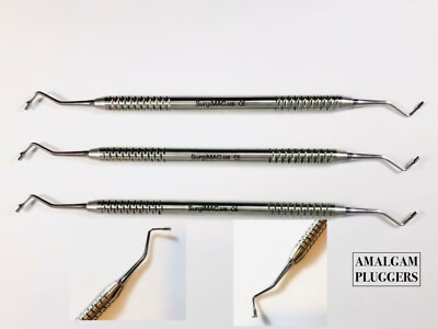 3 pcs Amalgam Plugger/Condenser Stainless Steel Dental Instruments | eBay