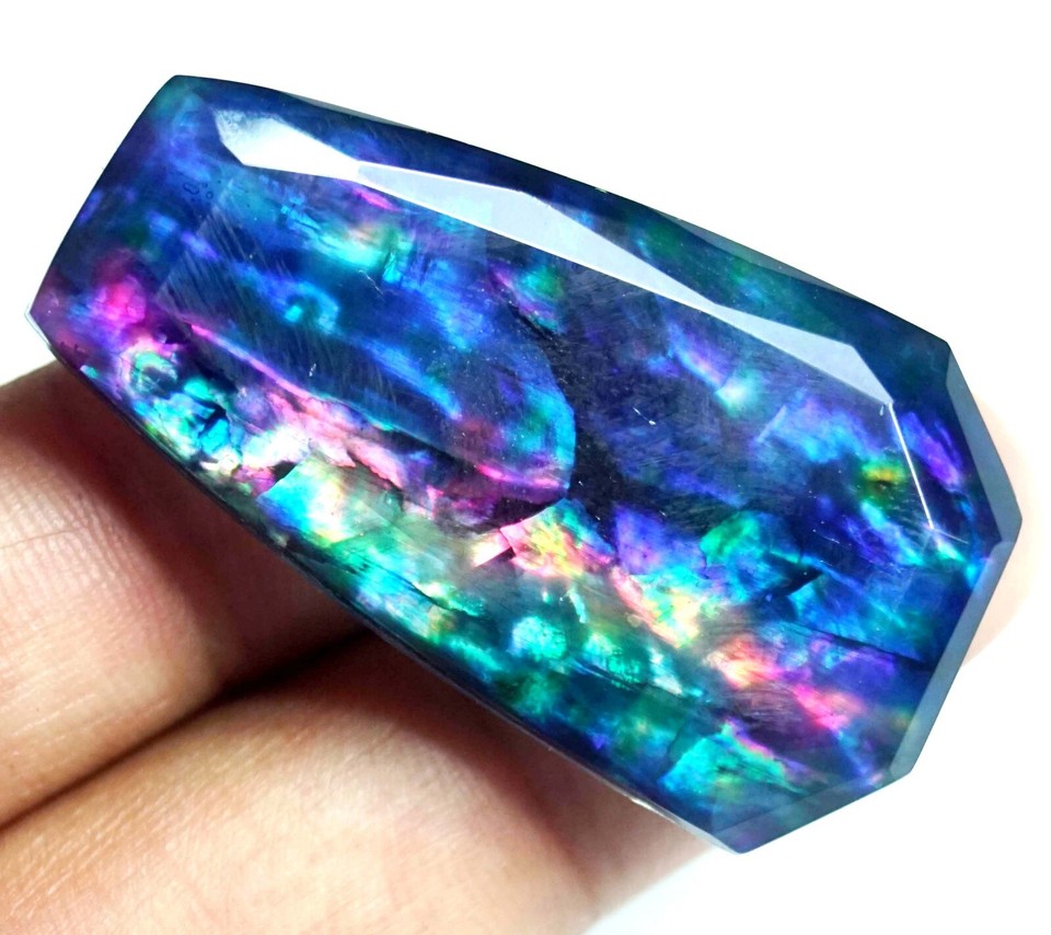 55.20 Ct Natural Ammolite Fancy Opal -Like Organic Doublet Rare Loose ...