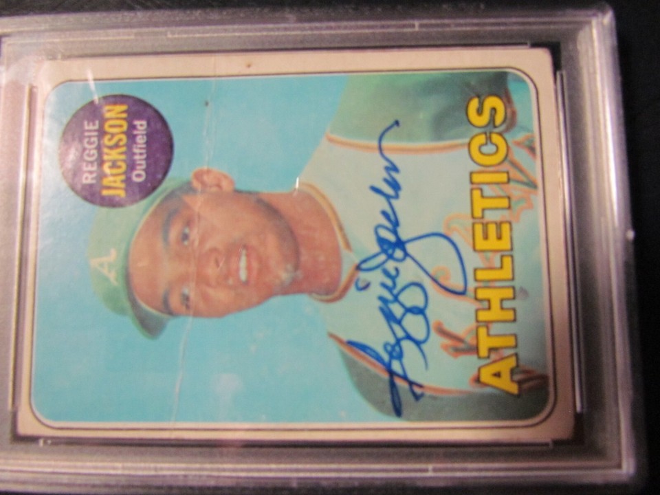 1969 Topps Reggie Jackson signed baseball card PSA Encapsulated | eBay
