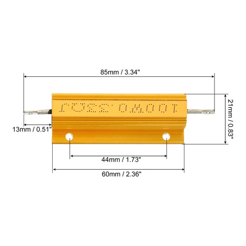 2pcs 100W 0.33 Ohm Aluminum Shell Resistor Housing Resistor Wirewound ...