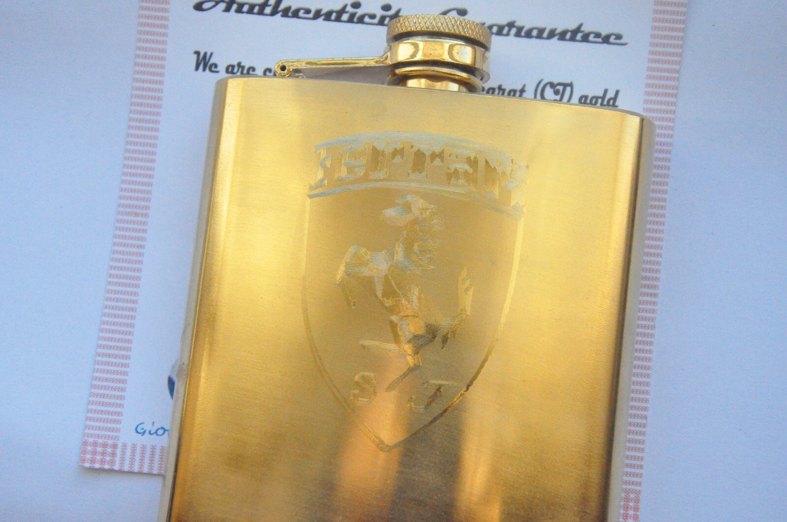 Hip Flask Stainless Steel Drink 6oz Flasks Alcohol 24k Gold Plated ...