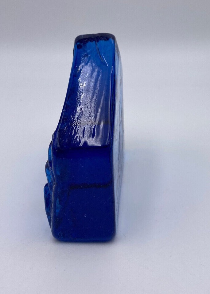 Verrerie La Mailloche Blue Art Glass Paperweight Town Scene | eBay