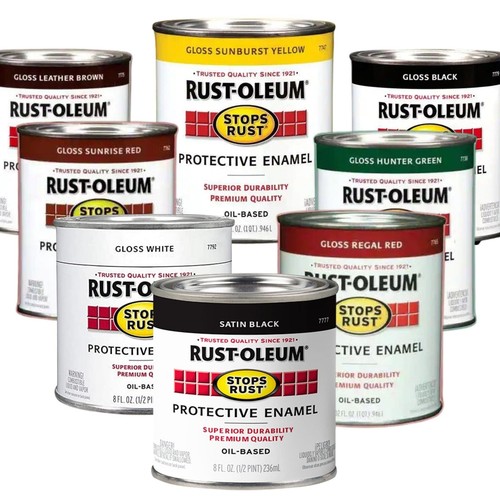 (6 Pack) Rustoleum Stops Rust Protective Enamel Paint - 236ml per tin ...